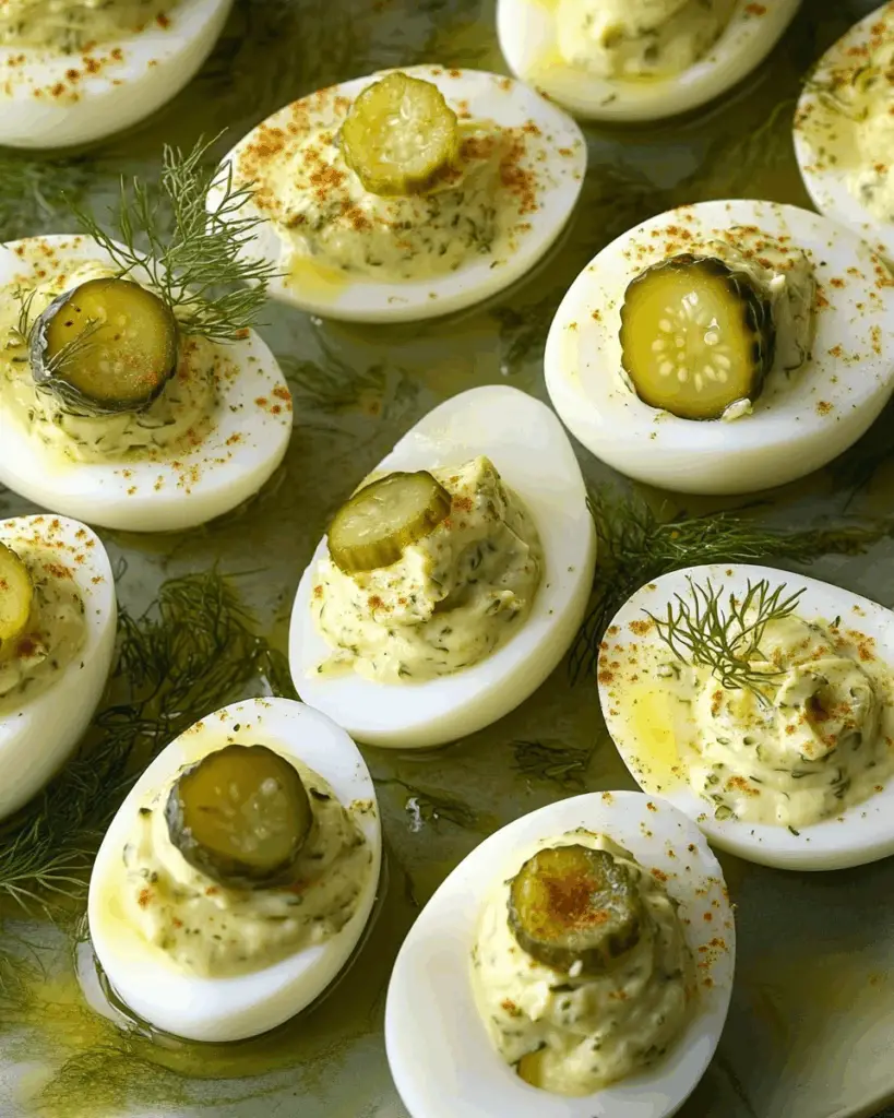 Dill Pickle Deviled Eggs