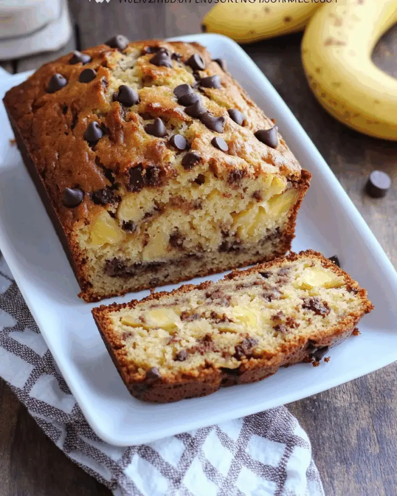 Banana Pineapple Chocolate Chip Bread