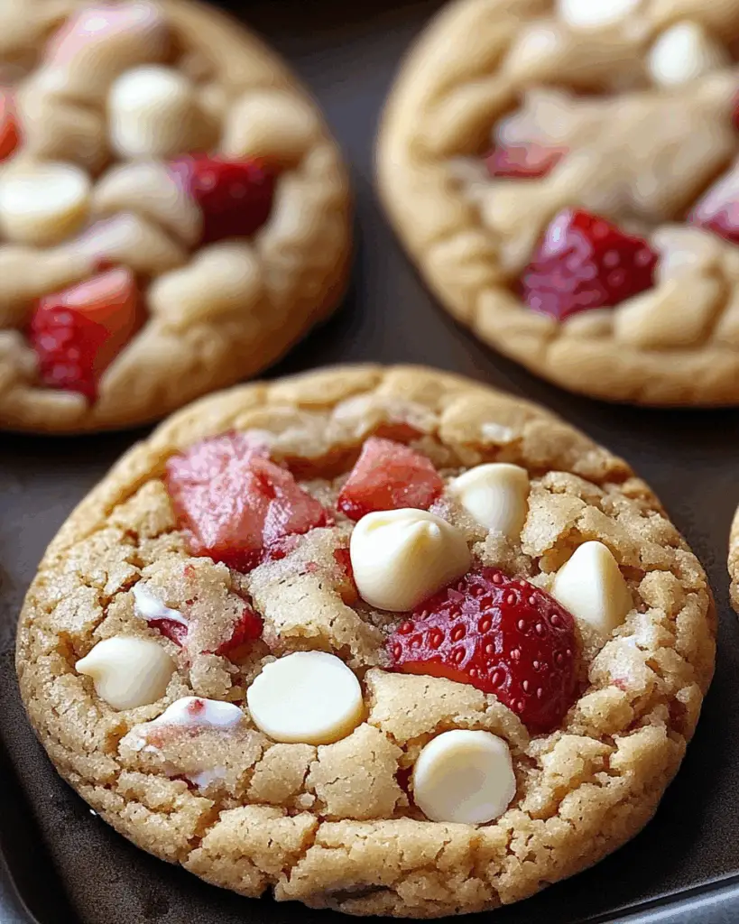 Strawberry and White Chocolate Chip Cookies