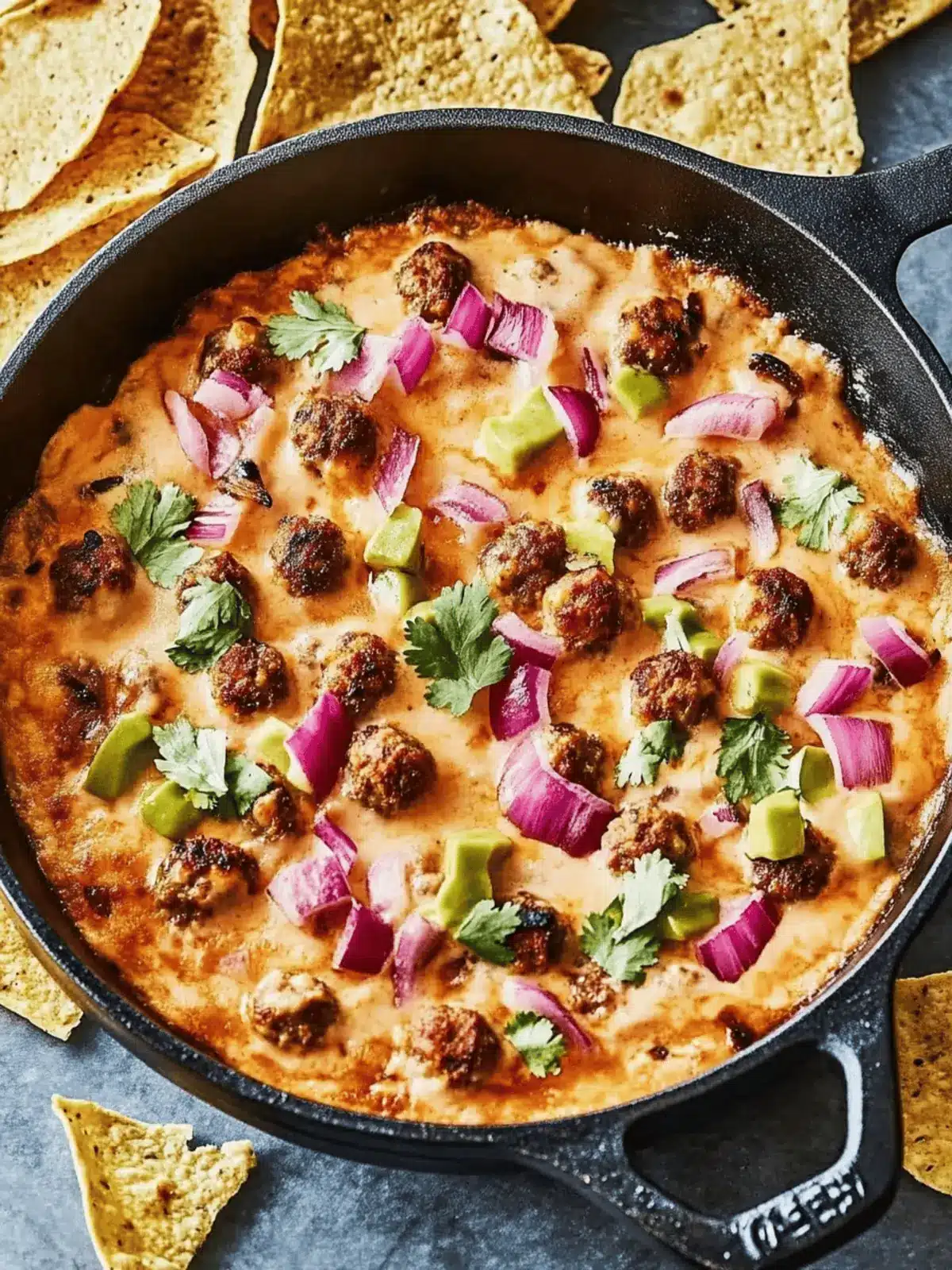 Irresistible Cheesy Mini Meatball Skillet Dip for Game Day