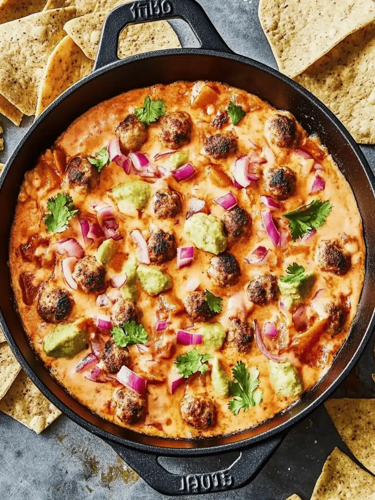 Irresistible Cheesy Mini Meatball Skillet Dip for Game Day