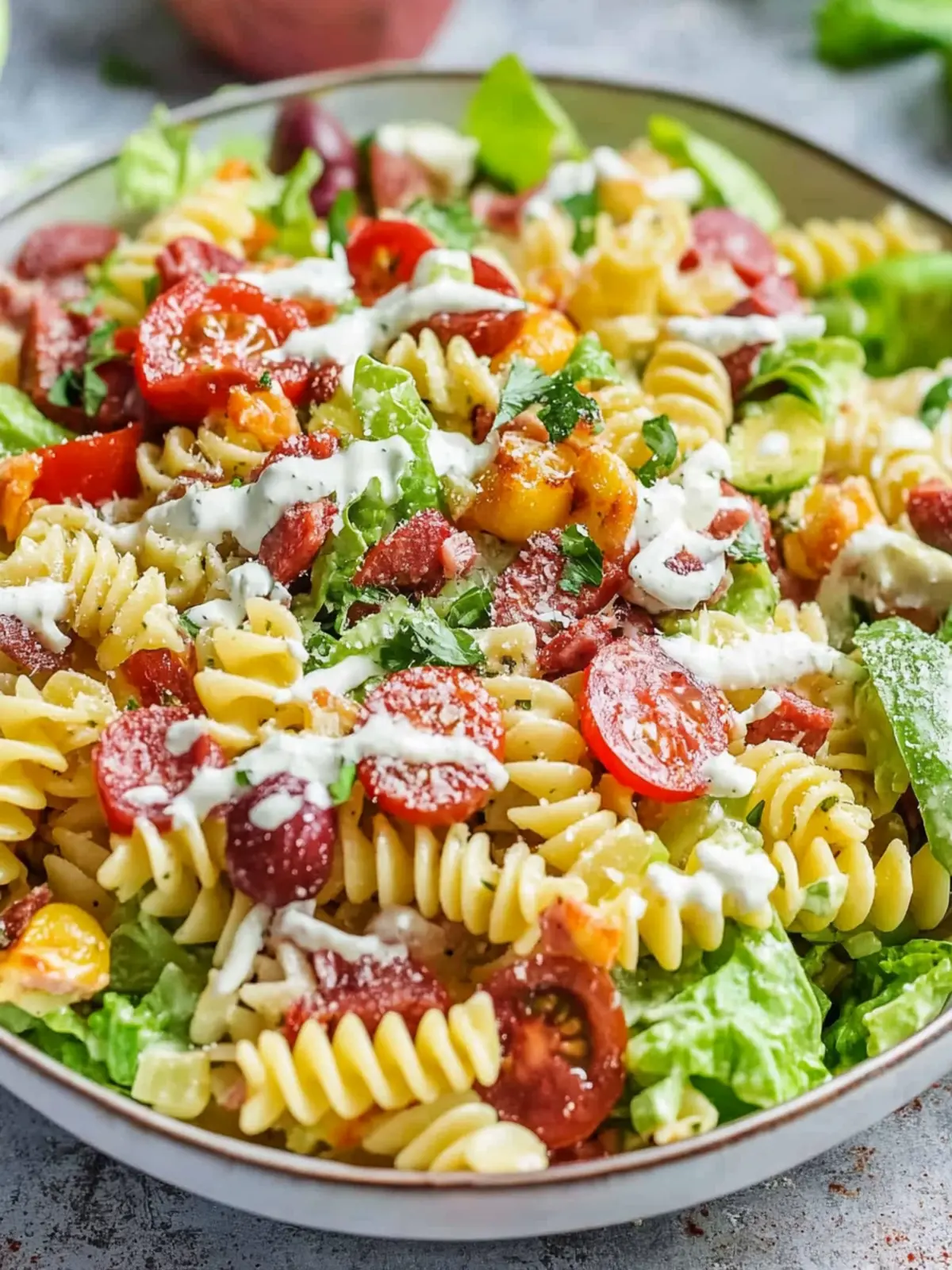 Ultimate BLT Pasta Salad With Ranch Dressing Bliss
